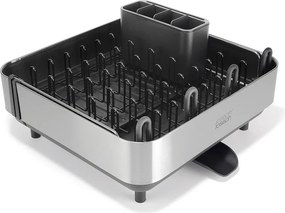 Černý nastavitelný plastový odkapávač 35,5x38 cm Extend Steel Plus – Joseph Joseph