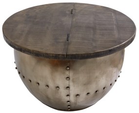 Noble Home Konferenční stolek ARMOR, kov, mangové dřevo