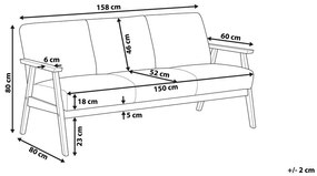 3místná pohovka hnědá ASNES Beliani