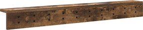 věšák, nástěnný, s poličkou, kompozitní dřevo, 10,5x100x10,5 cm, kouřový dub, Dekorino TK20260046