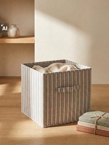Sinsay - Skládací úložný box s pruhy - zelená