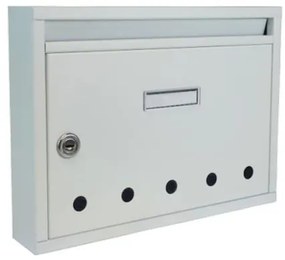 DOLS E-01 BASIC/K RAL9016 - poštovní schránka s otvory, do bytových a panelových domů, bílá