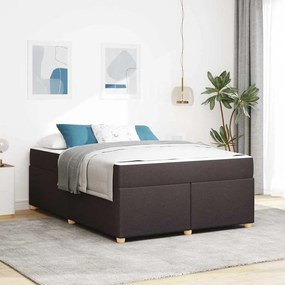 Rám postele s matrací Tmavě hnědá 140 x 200 cm textil 3399359