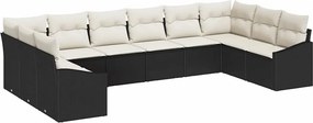 Set pohovek 10 ks Černá polyratan 3346897