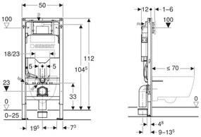 Geberit Duofix Sigma, předstěnová instalace na závěsné WC, výška 1,12 m, 111.300.00.6