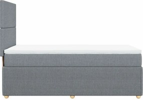 Box spring postel s matrací světle šedý 100 x 200 cm textil 3291960