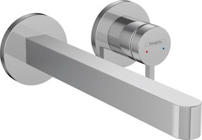 Hansgrohe Finoris, umyvadlová baterie pod omítku 240, 2-otvorová instalace, EcoSmart, chromová, 76050000