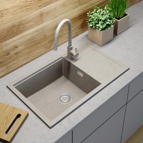 Gamma Advance 8050, 1-komorový granitový dřez 800x500x210 mm, béžová, GMA-ZLE000151