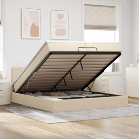 vidaXL Osmanská postel s matrací & LED diody Tmavě hnědá 140x190 cm