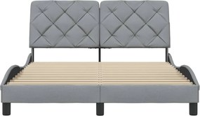 Rám postele bez matrace světle šedý 140 x 190 cm textil 3310594