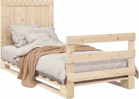 Rám postele s čelem 90 x 200 cm masivní borové dřevo 3281538