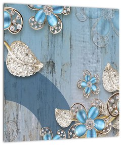 Obraz - Modré květy (30x30 cm)