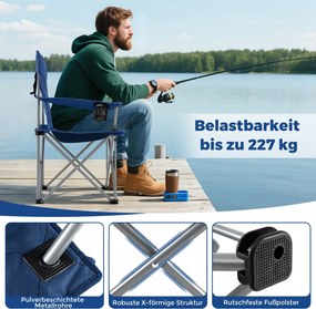 Costway Sada 2 skládacích kempinkových židlí s chladící taškou a držákem nápojů