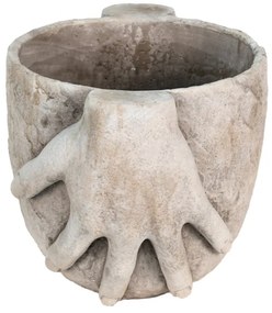 Cementový obal na květináč s držícíma rukama Meganne – 25x18x17  cm