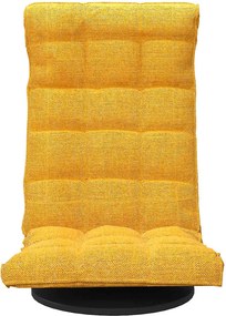 Otočná lenoška na podlahu hořčicově žlutá textil 336581