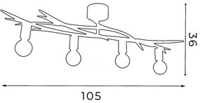 Stropní svítidlo GARNISH 4xE27/15W/230V bílá/patina