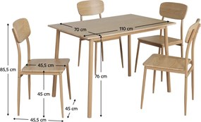 Jídelní set 1+4, dub přírodní, LAMIR