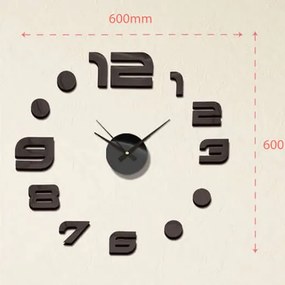 Luxusní černé lesklé nalepovací hodiny na zeď MPM E01.3776.90 s černými lesklými číslicemi