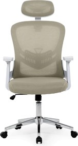 Ergonomická kancelářská židle EMILIE - béžová síťovina