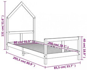 Dětská domečková poste Dekorhome 80 x 200 cm