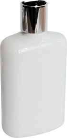 Dávkovač na mýdlo 250 ml bílý s černo-stříbrným DISC TOP LIMA