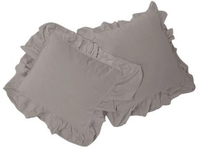 SADA DEKORAČNÍCH POVLAKU NA POLŠTÁŘ STONEWASHED 2 KS 40X40 CM ŠEDÁ