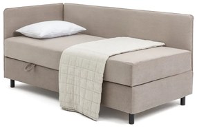 Taupe čalouněná jednolůžková postel s úložným prostorem s matrací 120x200 cm Avela - II. jakost – Bonami Selection