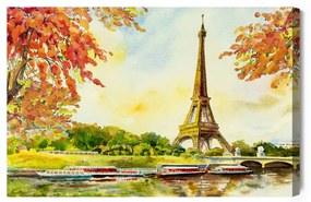 Obraz Pohled Na Eiffelovu Věž Na Podzim Nedostatek Nedostatek Přírodní plátno 40x30