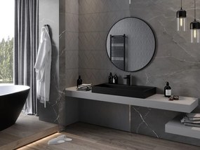 Mexen Loft, kulaté koupelnové zrcadlo 95 cm, barva rámu černá matná, 9850-095-095-000-70