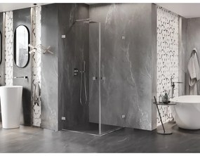Mexen Lunar-B Duo, výklopný sprchový kout 80 x 80 cm, 8mm čiré sklo, chromový profil, 832-080L-080P-01-00