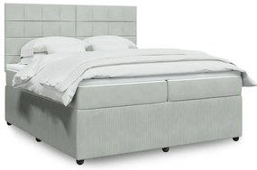 Box spring postel s matrací světle šedá 200x200 cm samet 3292430