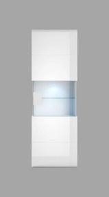 Závěsná vitrína vysoká Tamie Typ 07 (bílá + lesk bílý) (P). 1030533