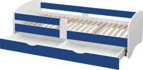 Postel s roštem a úložným prostorem 90x200, bílá/modrá, COCOLINO Kondela 0000395620