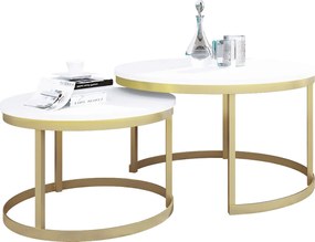 ADRK Furniture Konferenční stolek 2v1 OKIN CT-OKI-G-W