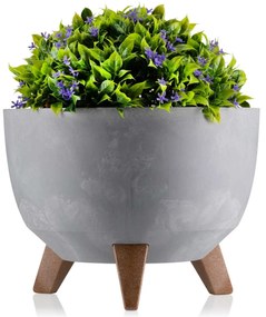 PLASTOVÝ KVĚTINÁČ ROSA ECO 18X29 CM IMITACE BETONU ŠEDÁ