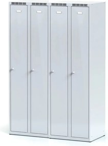 Kovová šatní skříňka S7, 2 oddíly, 1800 x 600 x 500 mm, demont, otočný zámek, grafitové dveře
