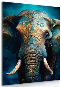 Obraz modro-zlatý slon - 60x90