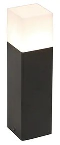 Stojací venkovní lampa černá s opálově bílým sklem 30 cm - Dánsko