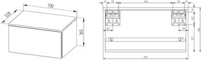 Mereo Mereo, Ponte, koupelnová skříňka 70 cm, CN231S