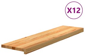 Nášlapy na schody 12 ks světle hnědé 100x25x2 cm masivní dub 3282980