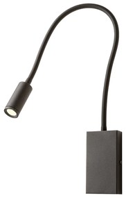 Redo 01-2755 nástěnná LED lampa Wallie černá, 3W, 3000K, 50cm
