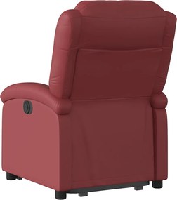 Zvedací polohovací křeslo vínové umělá kůže 3204230