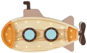 OnaDnes -20% Peekaboo Barevná dřevěná dětská LED lampa Ponorka 40 cm