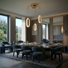 Toolight Rea, ZÁVĚSNÉ STROPNÍ LED SVÍTIDLO G173-3CP GOLD, OSW-07817