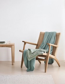 Pléd Nordic Knit z organické bavlny 130 x 170 cm šedomodrý