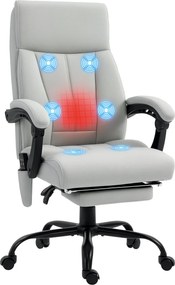 Vinsetto kancelářská židle s masážní funkcí, ergonomická kancelářská židle s polohovací funkcí, vyhřívání bederní části, výškově nastavitelná počítačo