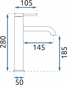 Rea Spot, vysoká umyvadlová baterie, černá, REA-B2013