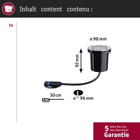 Paulmann 94716 Plug&Shine zápustné venkovní svítidlo 4,5W LED 2200K, průměr 9,8cm, IP67