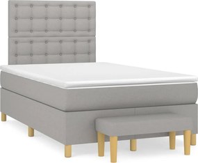 Box spring postel s matrací světle šedá 120 x 200 cm textil 3137461