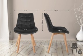 Sada 2 ks židle Brook samet – černá